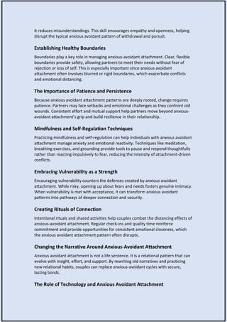 Anxious Avoidant Attachment in Long-Term Relationships: Challenges and Solutions | PDF