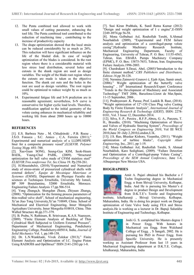 Anyalysis and design optimization of 8’’ 600# gate valve body using fea ...