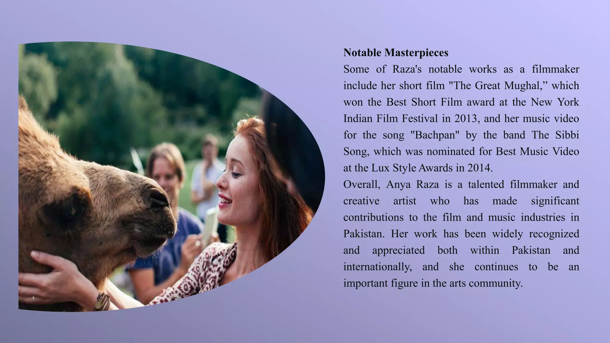 Anya Raza: A Talented Filmmaker | PPTX