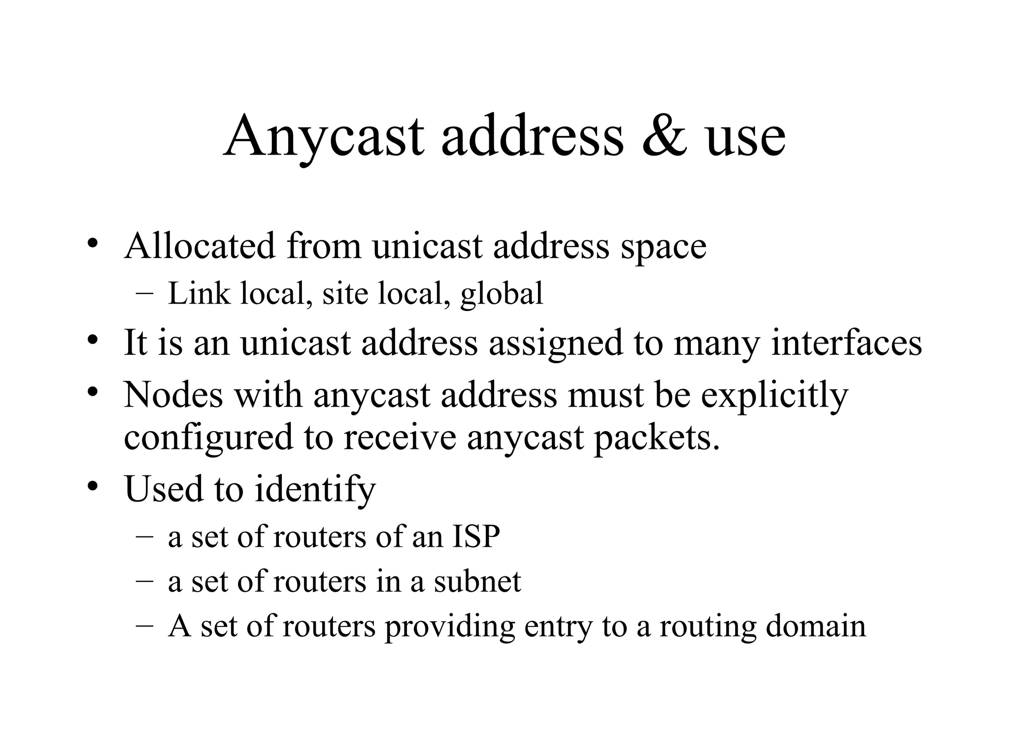 Anycast & Multicast | PPT