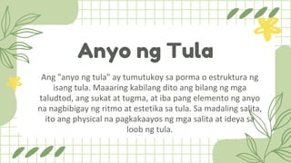 Anyo at Elemento ng Tula at ang ibig halimbawa | PDF