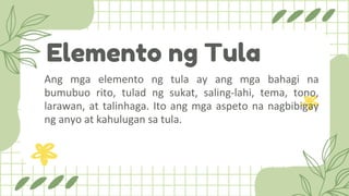 Anyo at Elemento ng Tula at ang ibig halimbawa | PDF