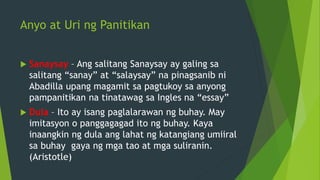 Anyo at kahalagahan ng panitikan | PPTX