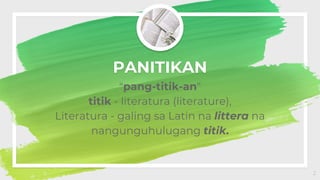 ANYO AT URI NG PANITIKAN (FILIPINO 102)) | PDF