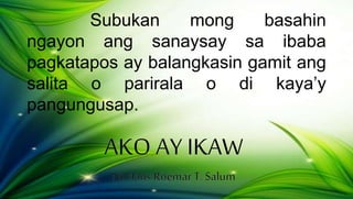 Anyo ng balangkas | PPTX