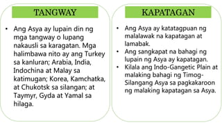 Anyong Lupa at Anyong Tubig sa Asya | PPTX