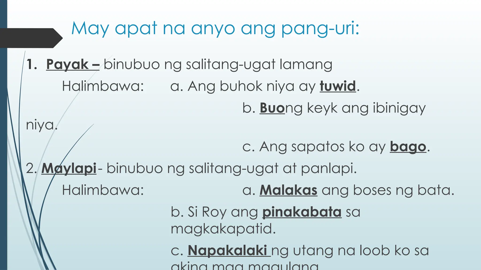 Filipino 6 - Anyo ng Pang-uri - Kayarian.pptx
