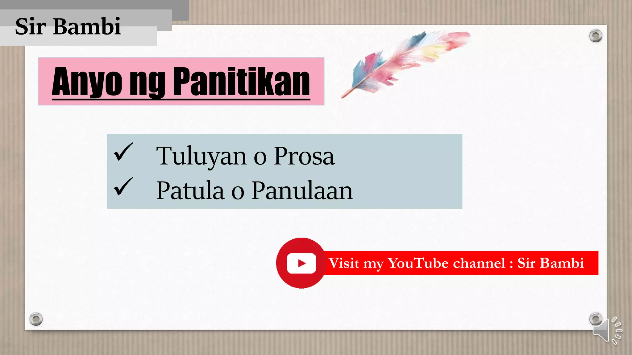 Anyo ng Panitikan (Part 2) | PPTX