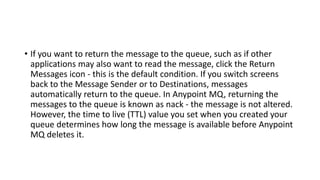Anypoint mq queues and exchanges | PPTX