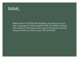 Anypoint platform for API's glossary | PPTX | Cloud Computing | Internet
