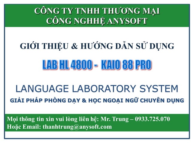 Anysoft huong dan su dung kaio 88 pro | PPT