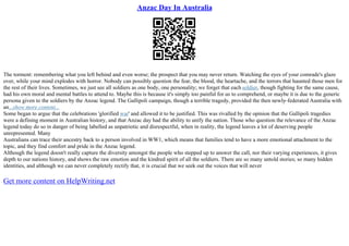 Anzac Day In Australia | PDF