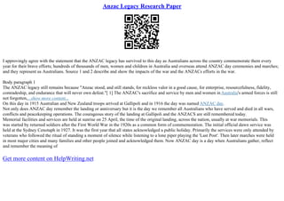 Anzac Day In Australia | PDF