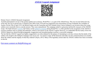 Anzac Day In Australia | PDF