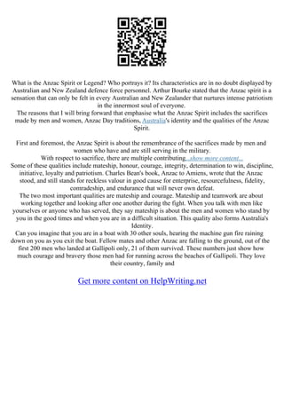 Anzac Legend Essay | PDF