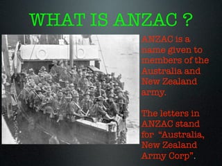 Sophie's ANZAC presentation | KEY