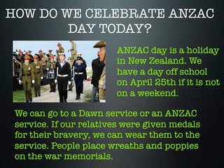 Sophie's ANZAC presentation | KEY