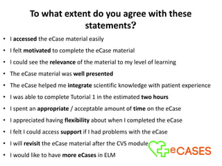 eCases for Blended Delivery in a Medical Curriculum | PPT