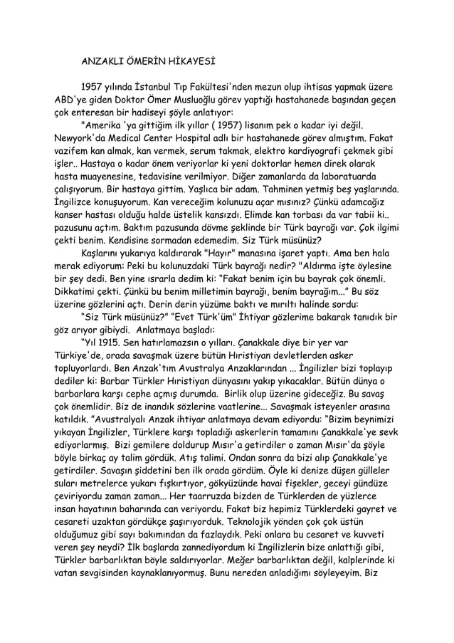 Anzakli omerin hikayesi | PDF