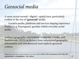 Mapping the Australian spatial imaginary via social media | PPT