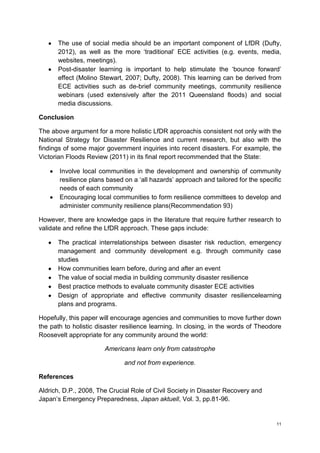 Learning for disaster resilience paper | DOCX