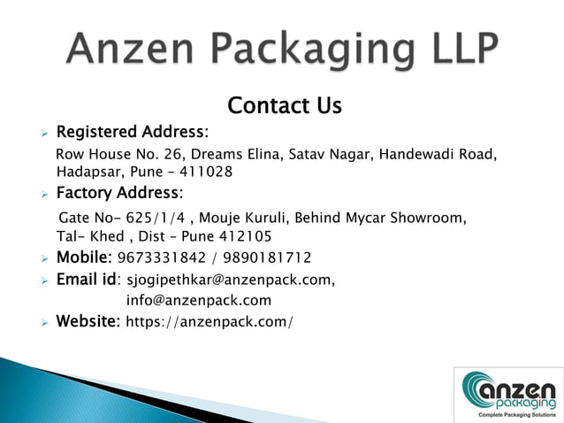 Anzen packaging llp | PPT