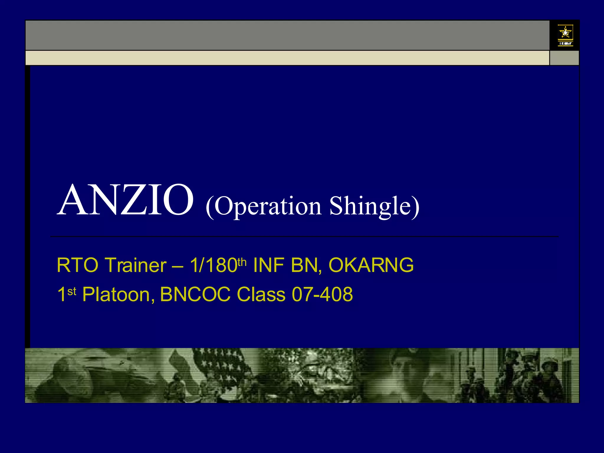 Anzio (Operation Shingle) | PPT | Death, Injury, or Military Conflict ...