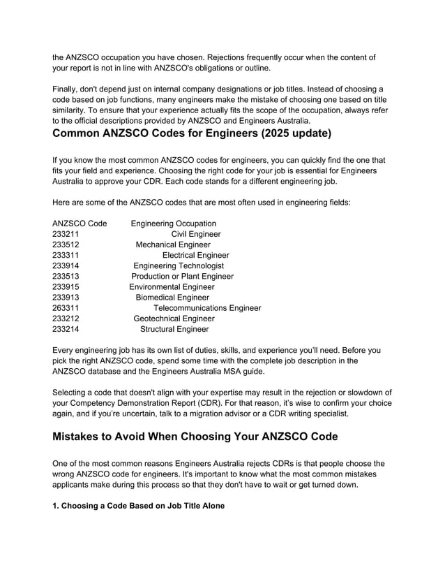 ANZSCO Code for Engineers – How to Choose the Right One for Engineers ...