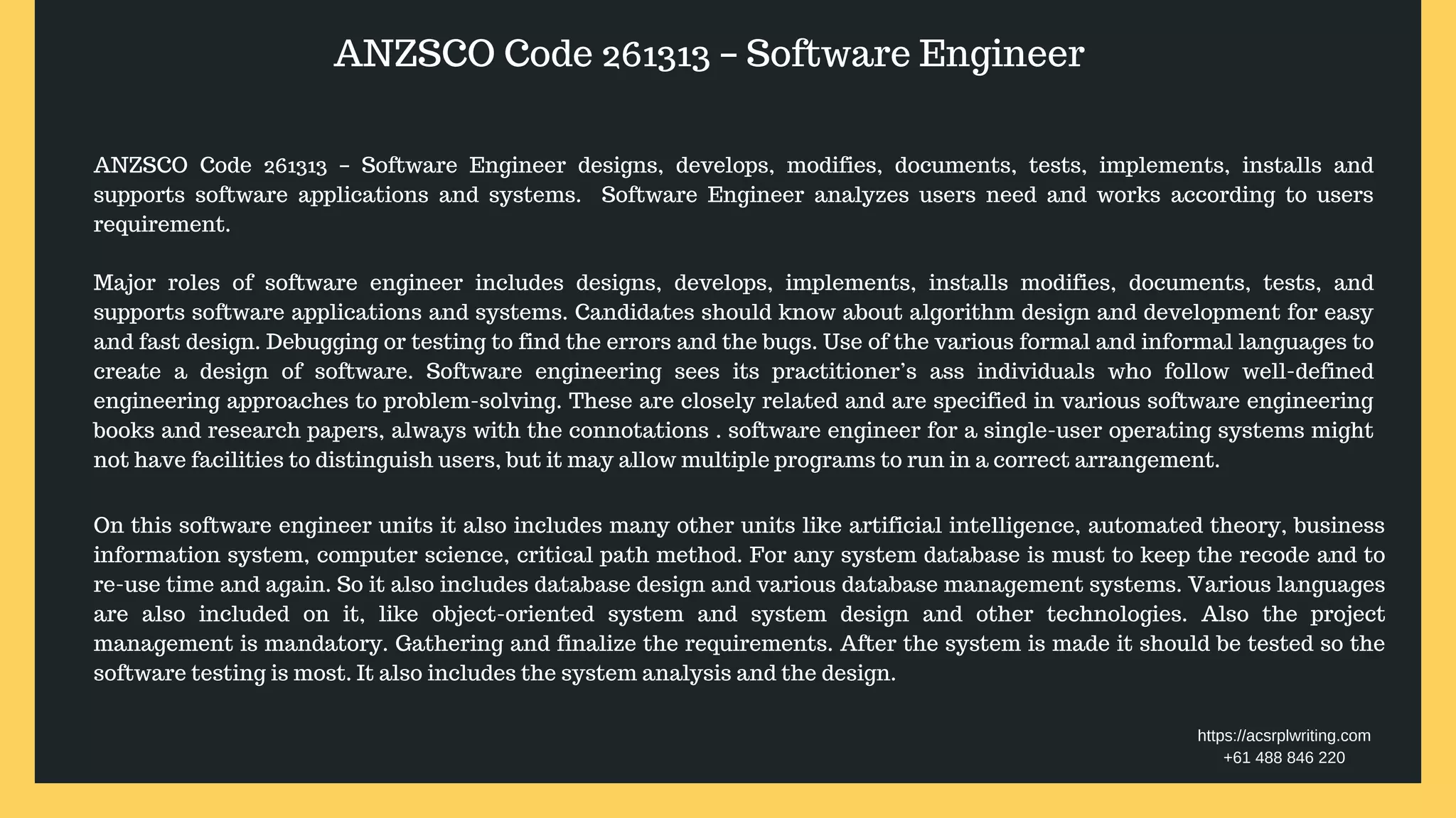 Anzsco codes for acs rpl | PDF