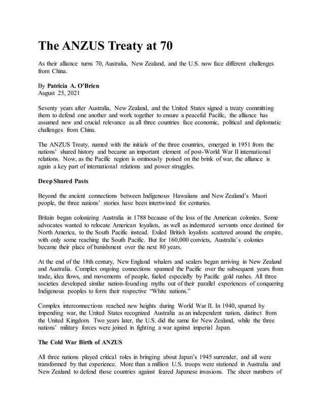 Anzus treaty at 70 | DOCX