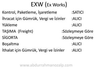 INCOTERMS 2020 TURKISH | PDF