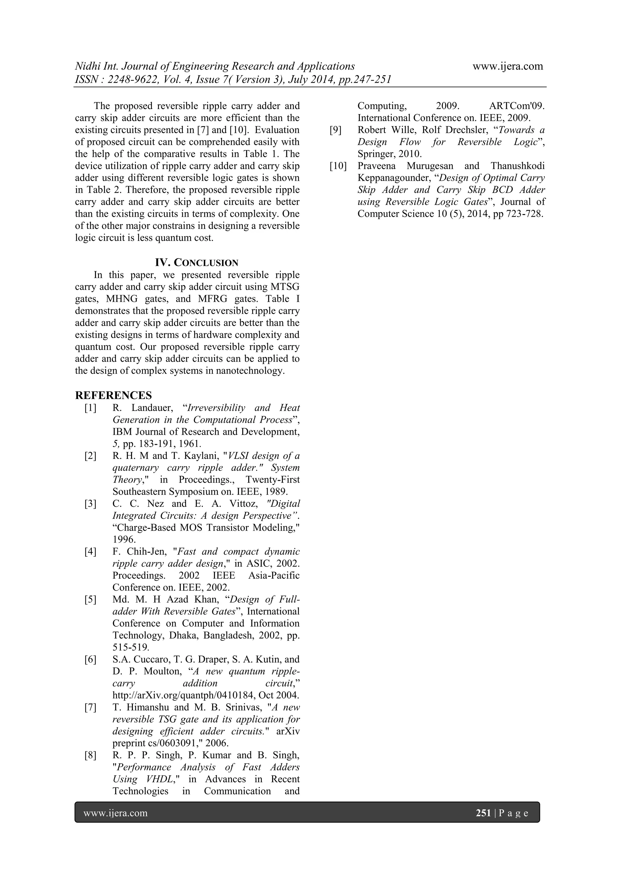 Efficient Design of Ripple Carry Adder and Carry Skip Adder with Low ...
