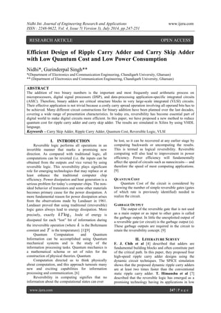 Efficient Design of Ripple Carry Adder and Carry Skip Adder with Low ...