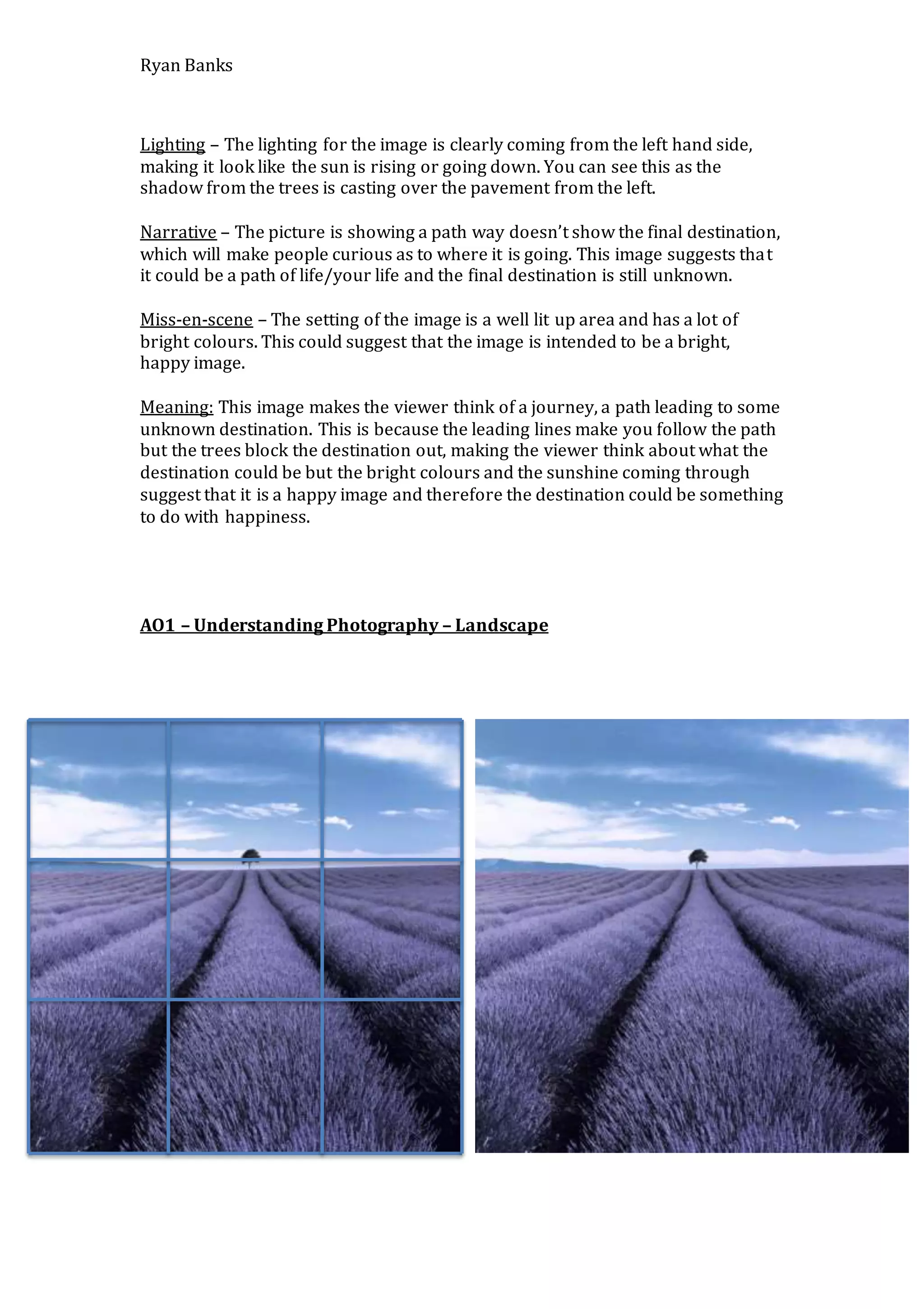 Ao1 – understanding photography – landscape | PDF