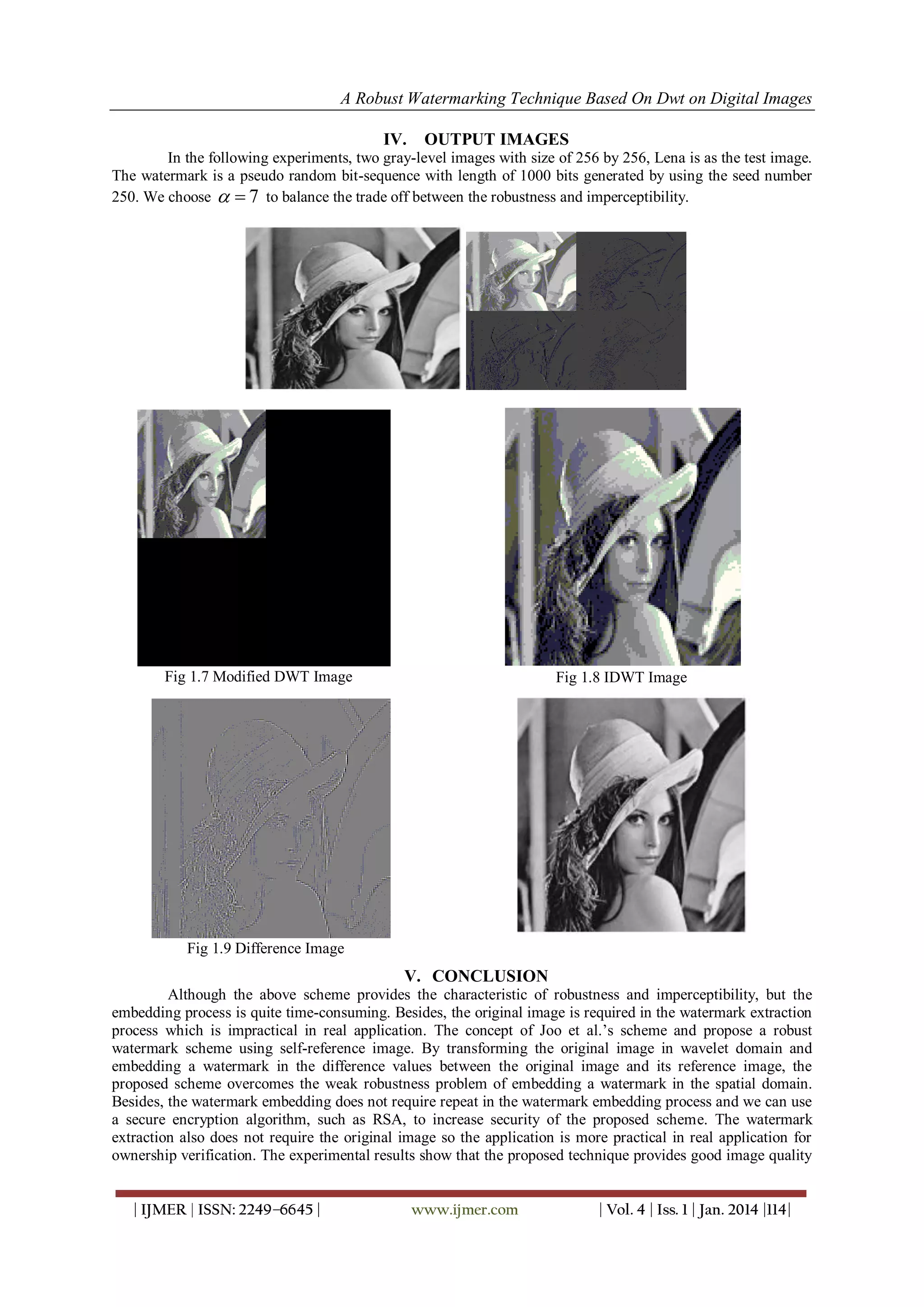 A Robust Watermarking Technique Based On Dwt on Digital Images | PDF