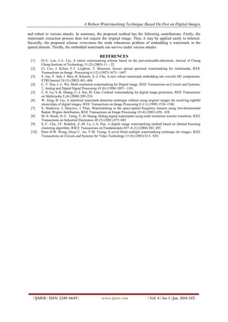 A Robust Watermarking Technique Based On Dwt on Digital Images | PDF