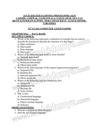 12TH_CLASS_Computer_Science.pdf ……………….. | PDF | Free Download