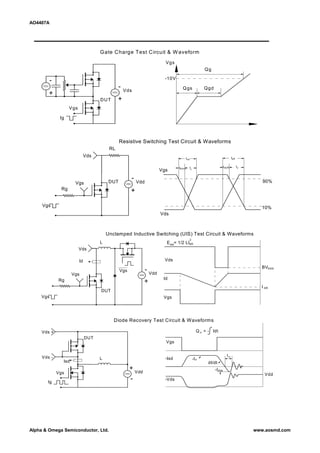 Original Mosfet Driver AO4407A 4407A 4407 SOP-8 New Alpha&Omega | PDF