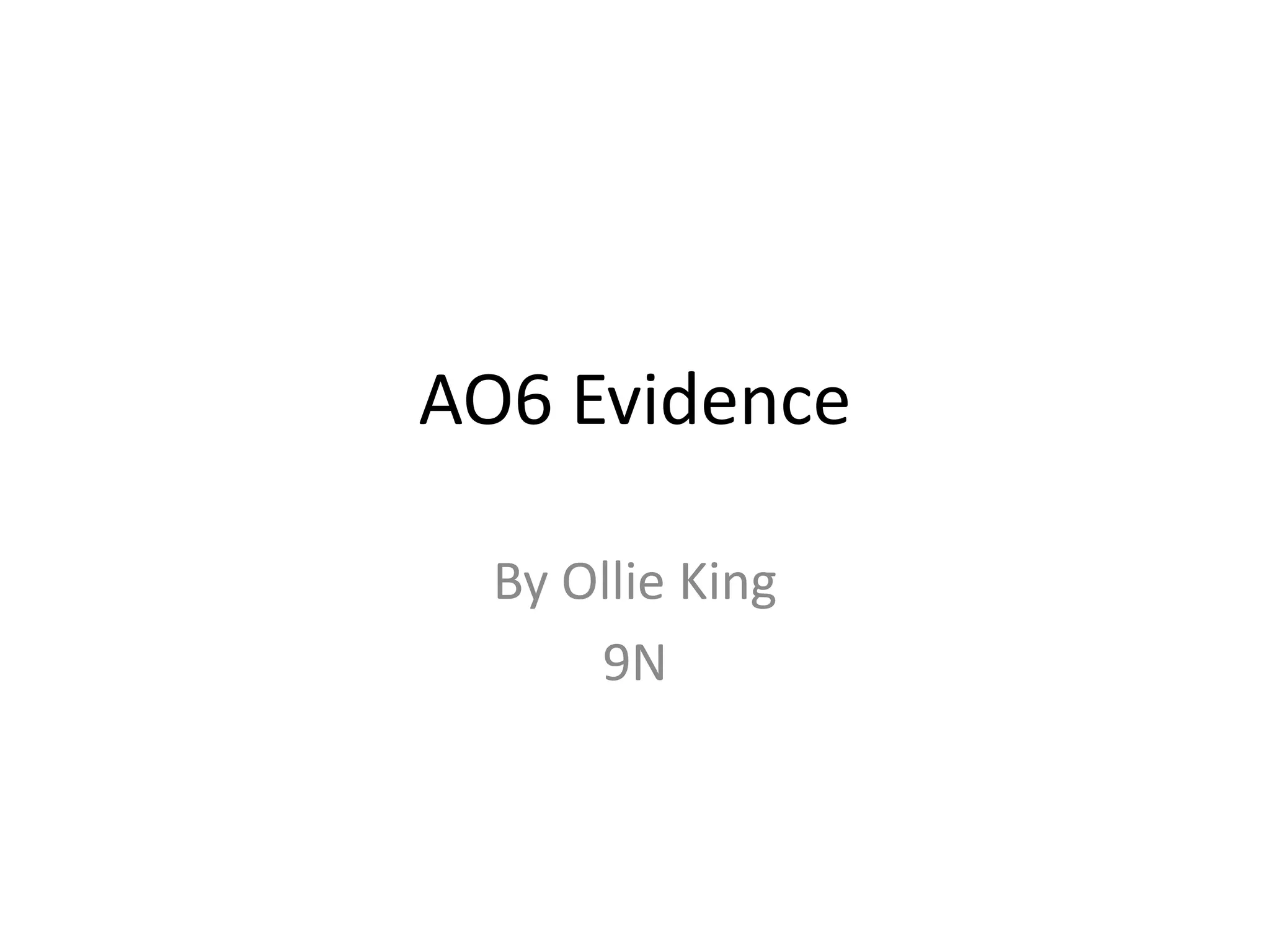 Ao6 evidence | PPT