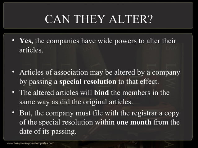 Articles of Association and its Alterations Simplified. | PPT ...