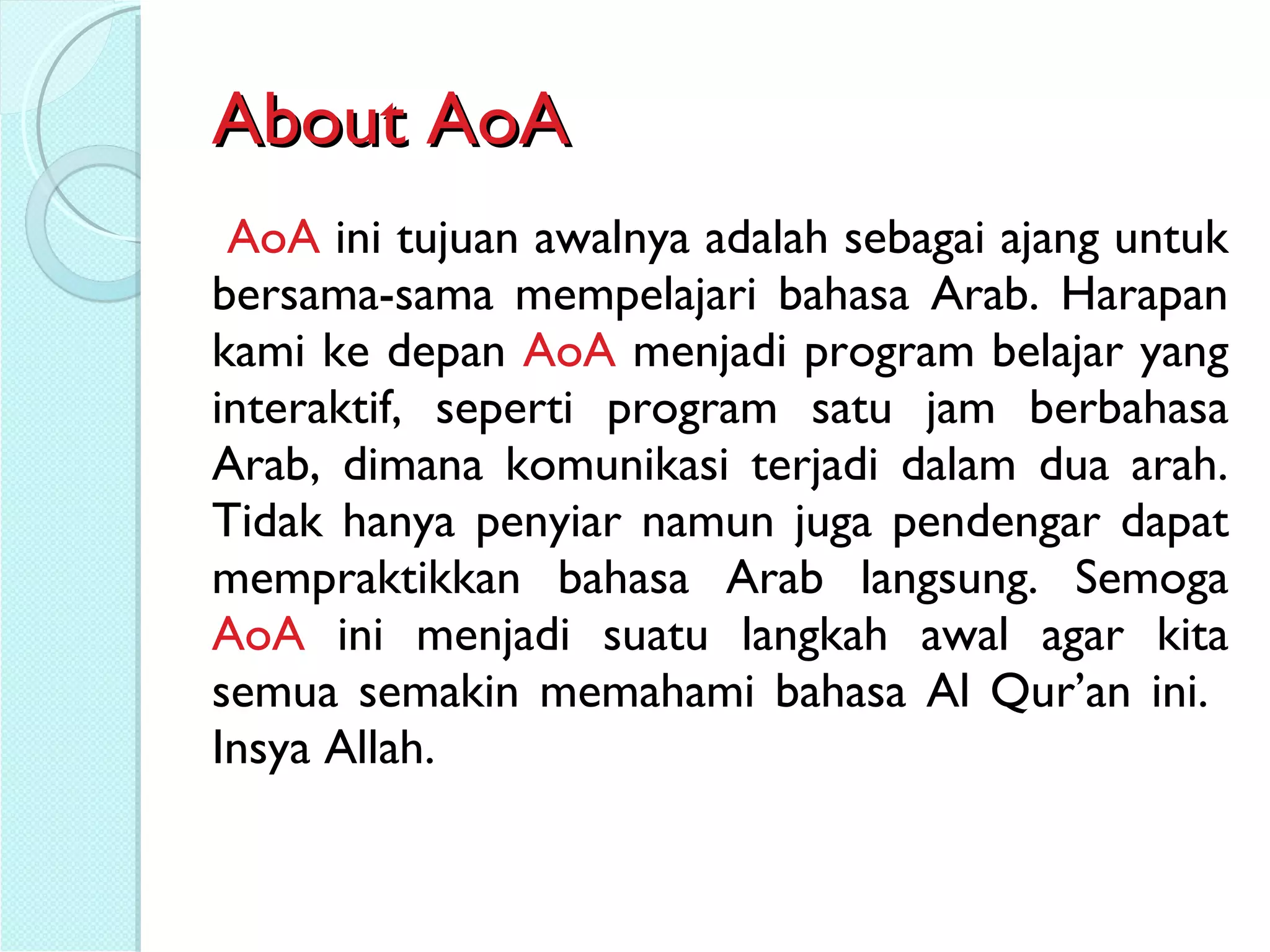 Arabic on Air - Greeting and Introduction part 2 | PPT