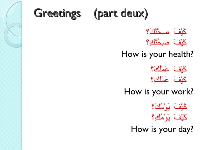 Arabic on Air - Greeting and Introduction part 2 | PPT
