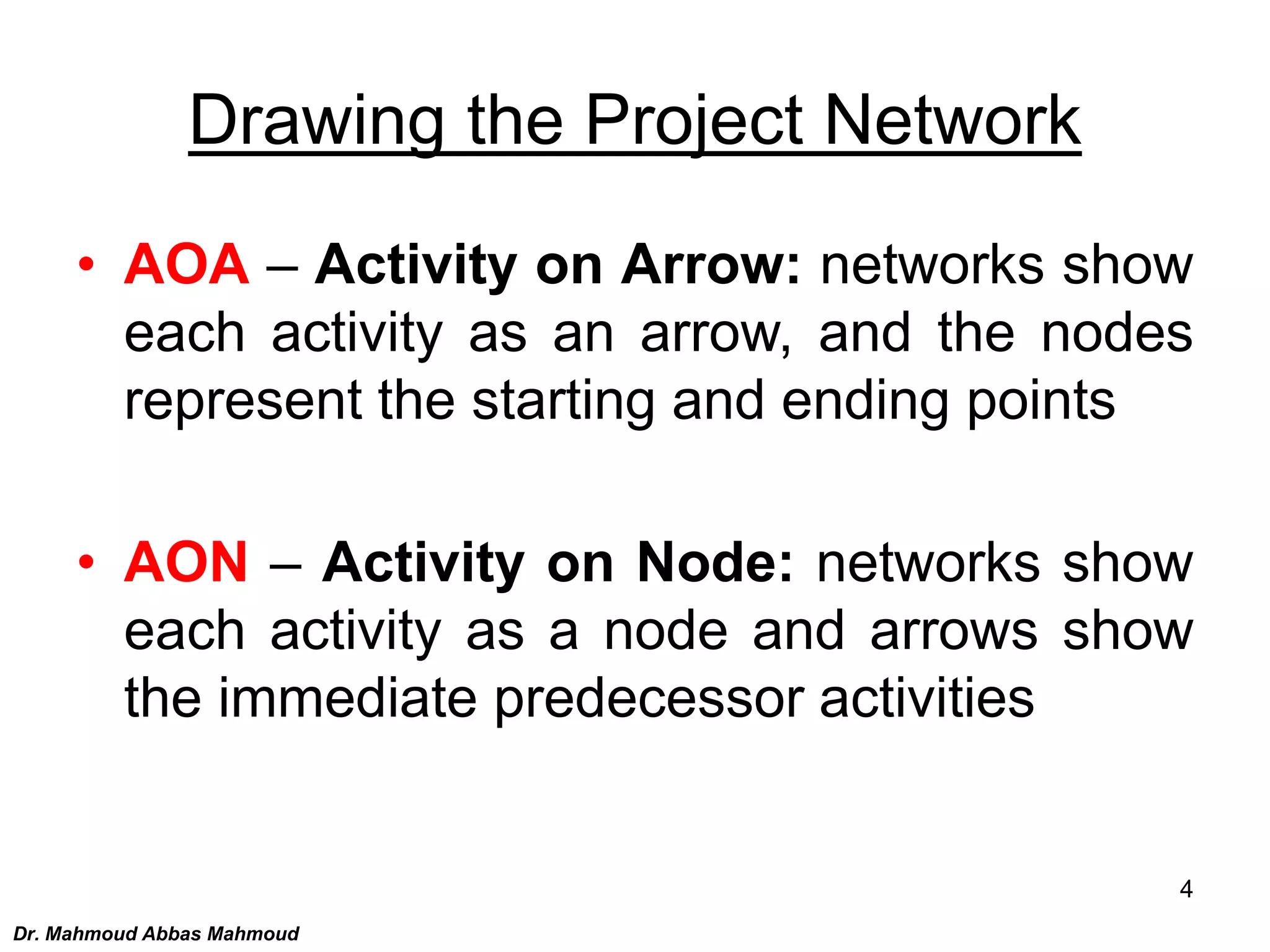 (Aoa) and (aon) networks | PPSX