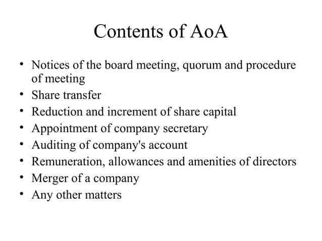 AoA and prospectus | PPT