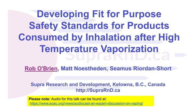 Aoac vaporization potential presentation | PPTX | Lung and Respiratory ...