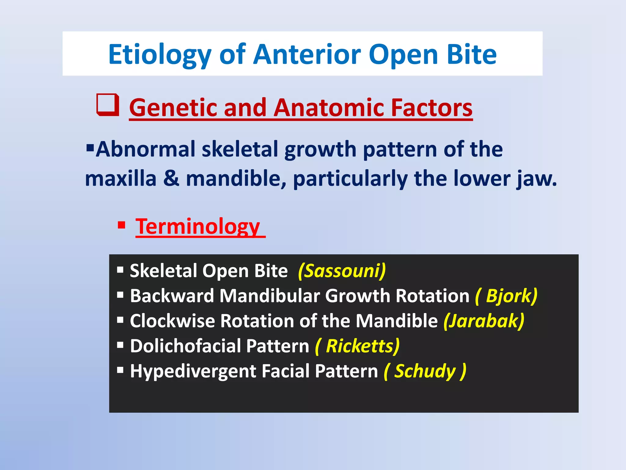 Anterior Open Bite etiology and differential diagnosis | PDF