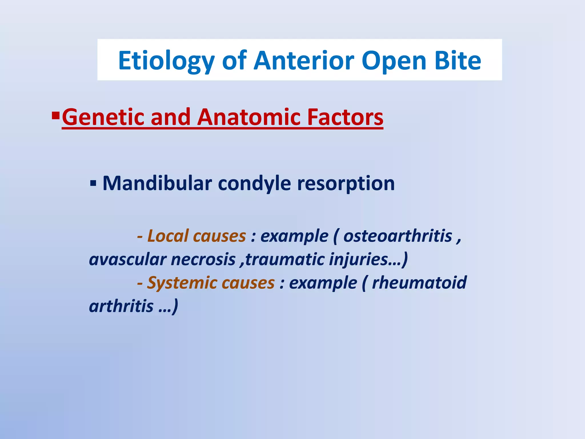Anterior Open Bite etiology and differential diagnosis | PDF
