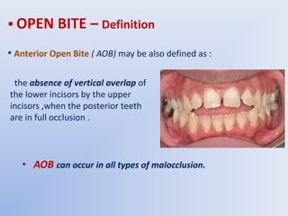Anterior Open Bite etiology and differential diagnosis | PDF