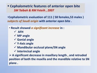 Anterior Open Bite etiology and differential diagnosis | PDF