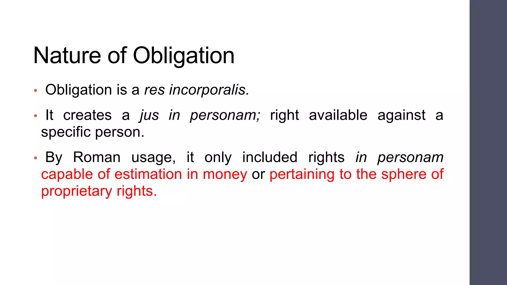 Principles of Roman Law: Law of Obligation | PPTX